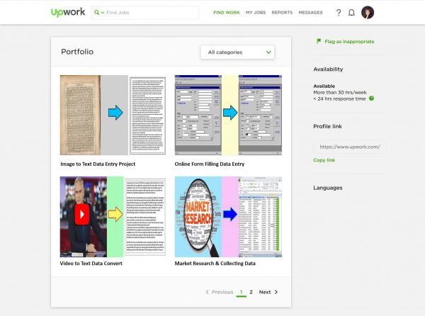Data Entry Portfolio Samples for Upwork Freelancer - WebsonJob ...