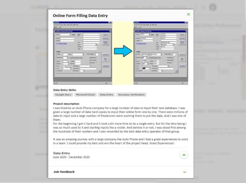 Data Entry Portfolio Samples for Upwork Freelancer - Webson Job